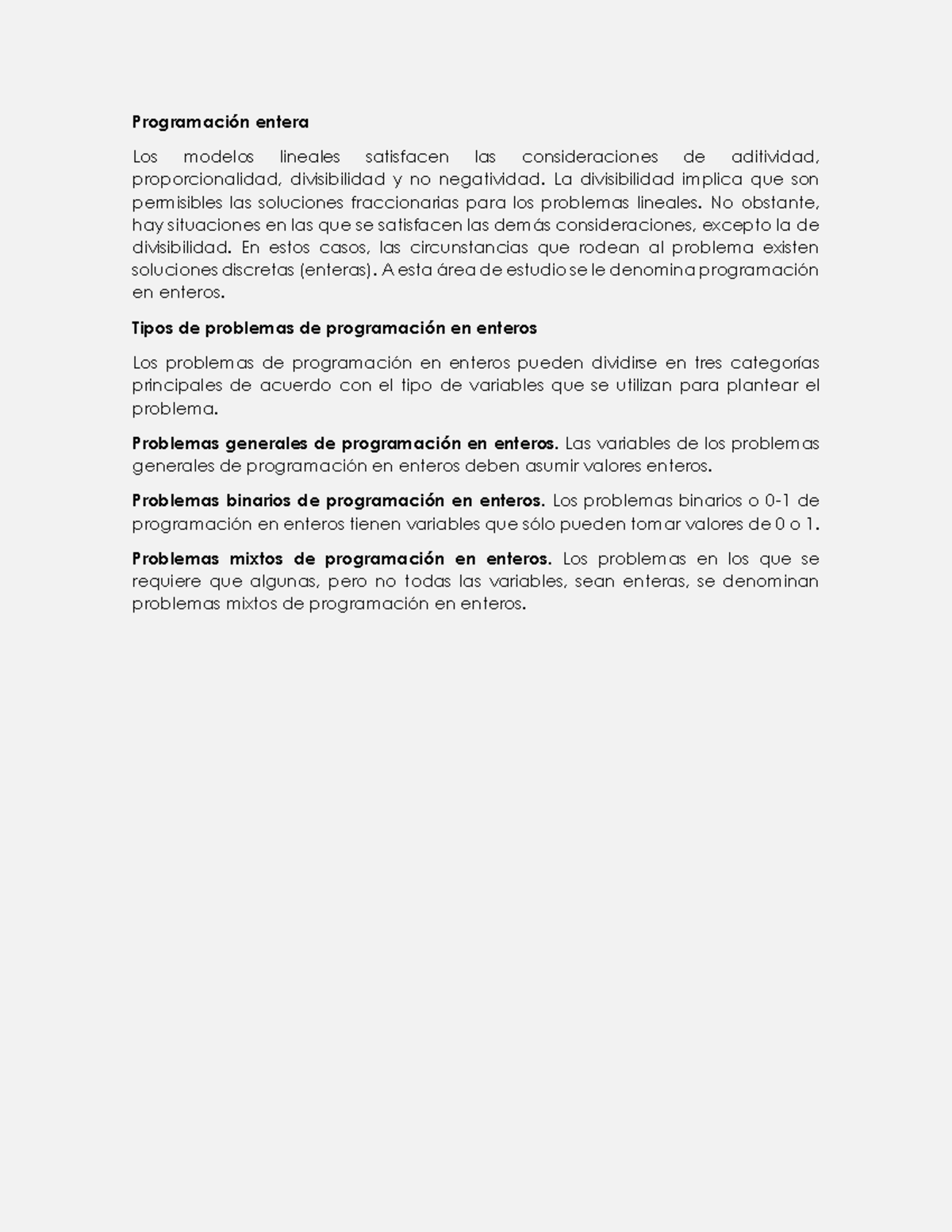 Programación entera - Programación entera Los modelos lineales ...