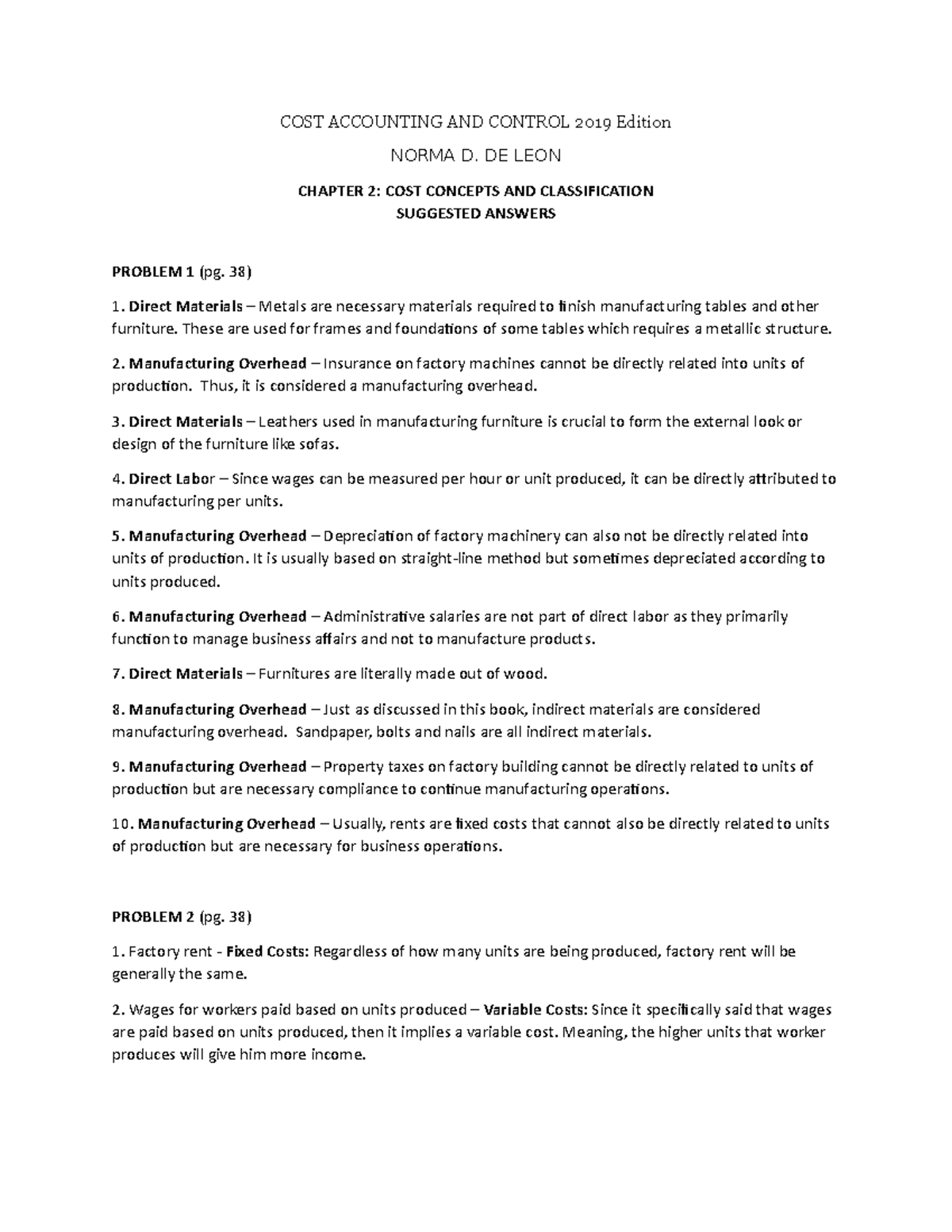 COST Accounting AND Control 2019 Edition - COST ACCOUNTING AND CONTROL ...