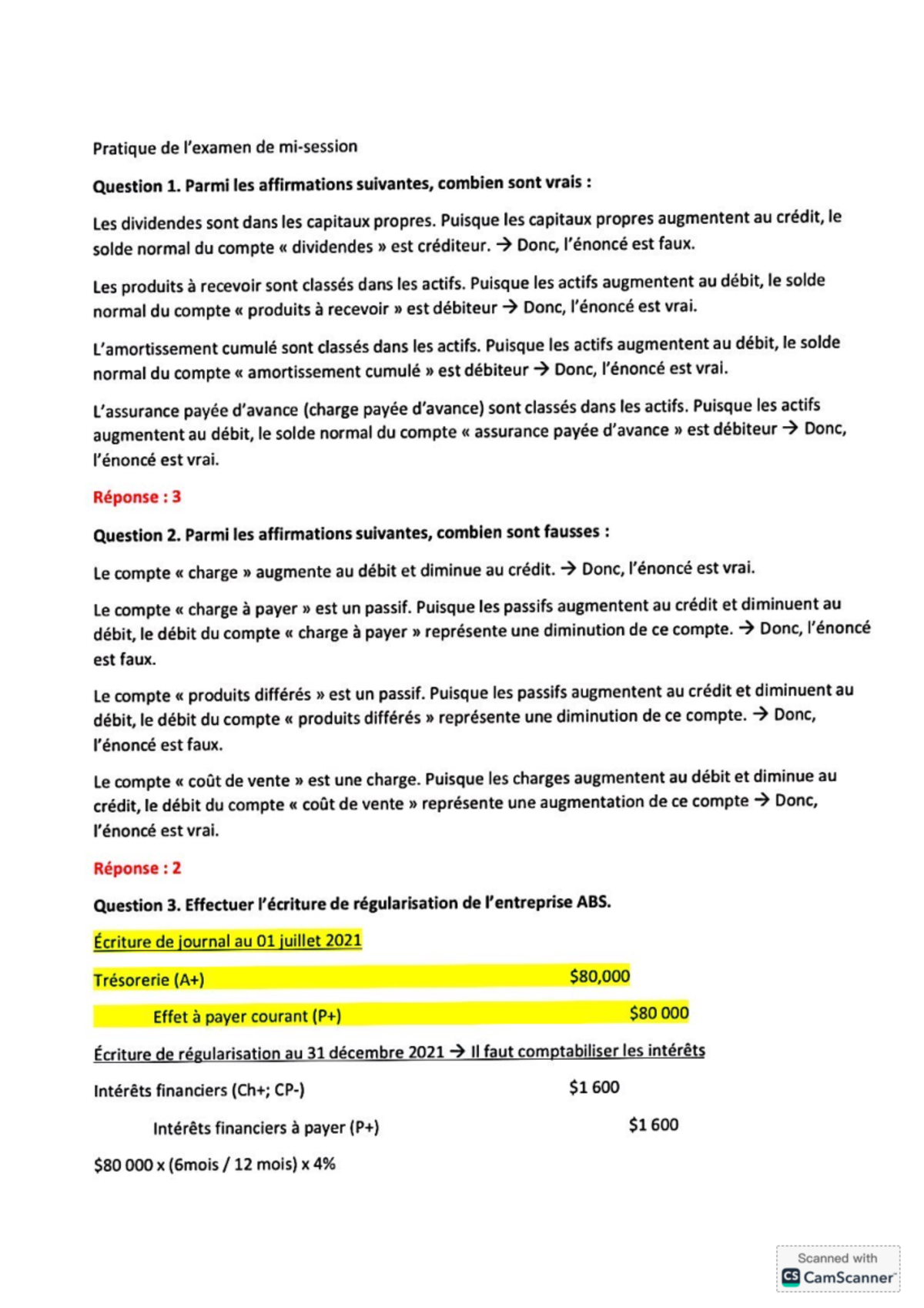 Mi-session 1741 - very important practice for exams - Pratique de de ...