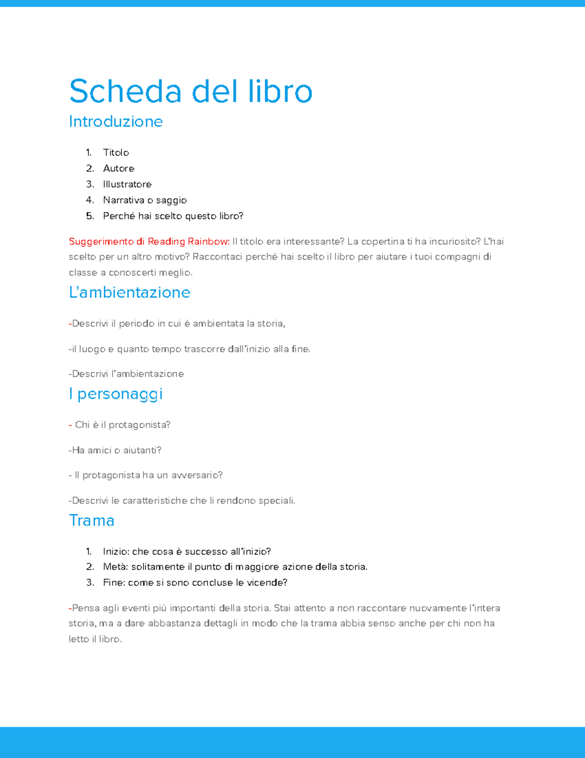 Scheda del libro - Scheda del libro Introduzione 1. Titolo 2. Autore 3 ...