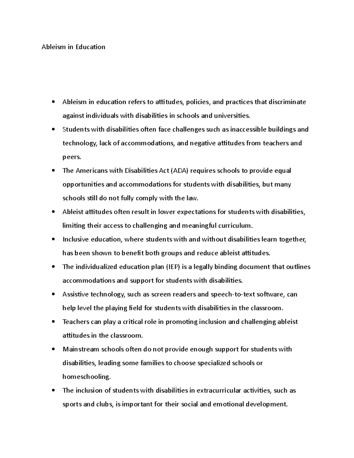Ableism in Education - Students with disabilities often face challenges ...