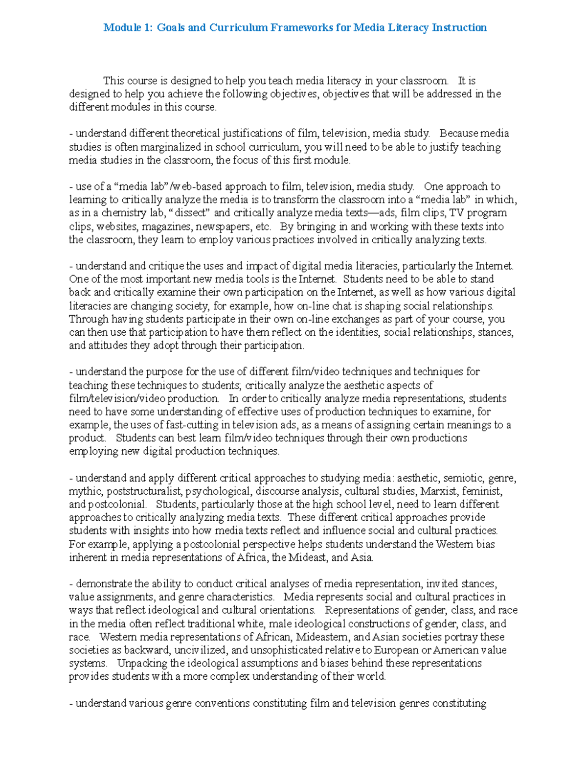 Ch01 Media Literacy Instruction - Module 1: Goals and Curriculum ...