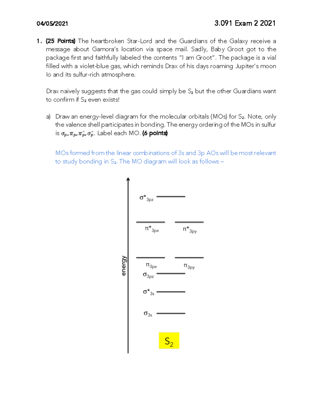 SP22 Solutions Practice Exam 2 from SP21 - ( 25 Points) The heartbroken ...