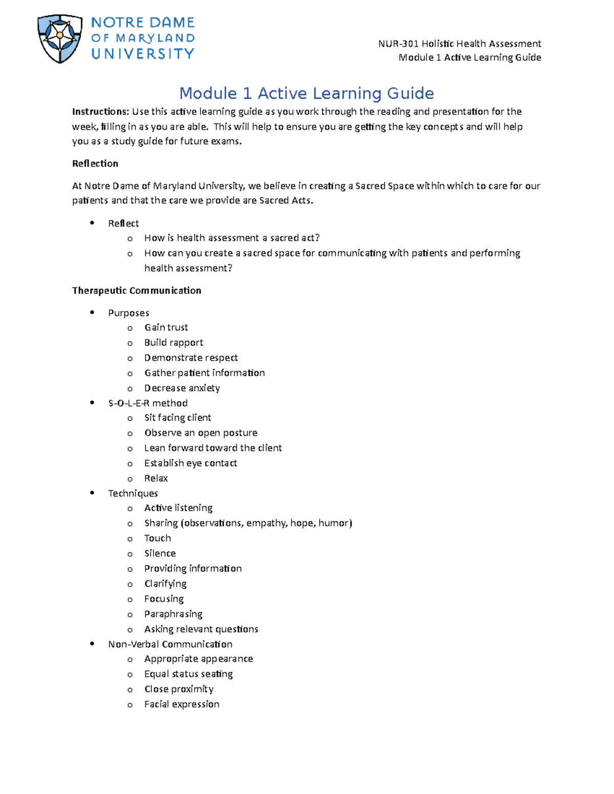 Module 1 Active Learning Guide Module 1 Active Learning Guide Module
