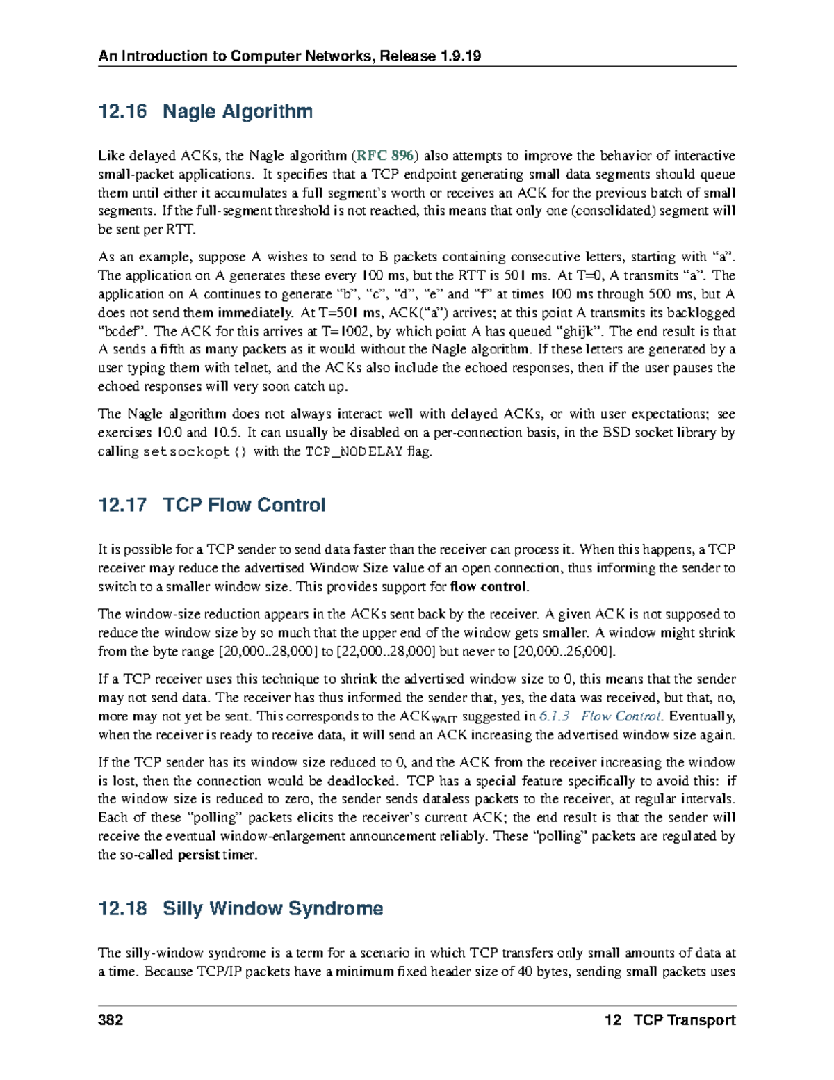 Computer Network - 12 Nagle Algorithm Like delayed ACKs, the Nagle ...