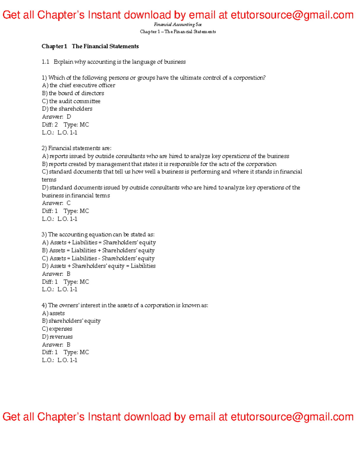 Test Bank For Financial Accounting 5th Edition By Harrison Horngren ...