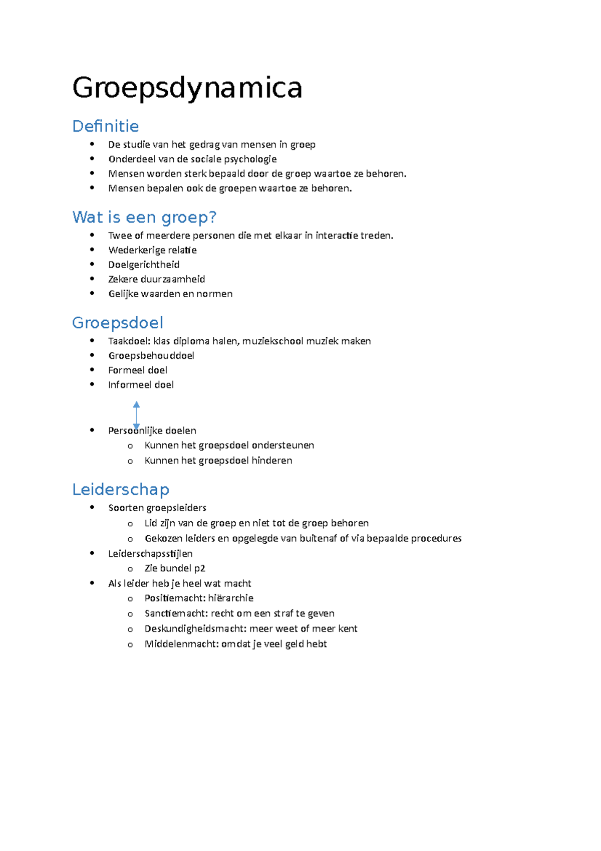 Opvk groepsdynamiek - Groepsdynamica Definitie De studie van het gedrag ...