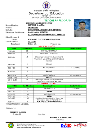 WAP Template - (Enclosure No. 7 to DepEd Memorandum No. 044, s. 2023 ...
