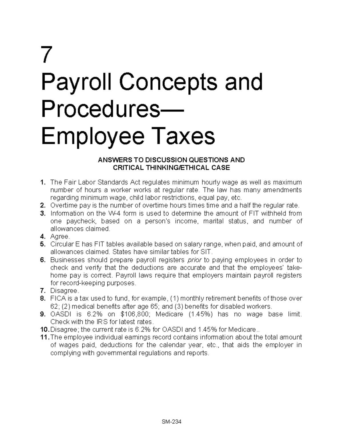 Slater 12e ch07 sm - Solutions Manual Chapter 07 - 7 Payroll Concepts ...