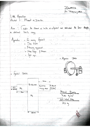 MMM Practical 1 Moments of inertia - 2022 R J Ramaru Central University ...
