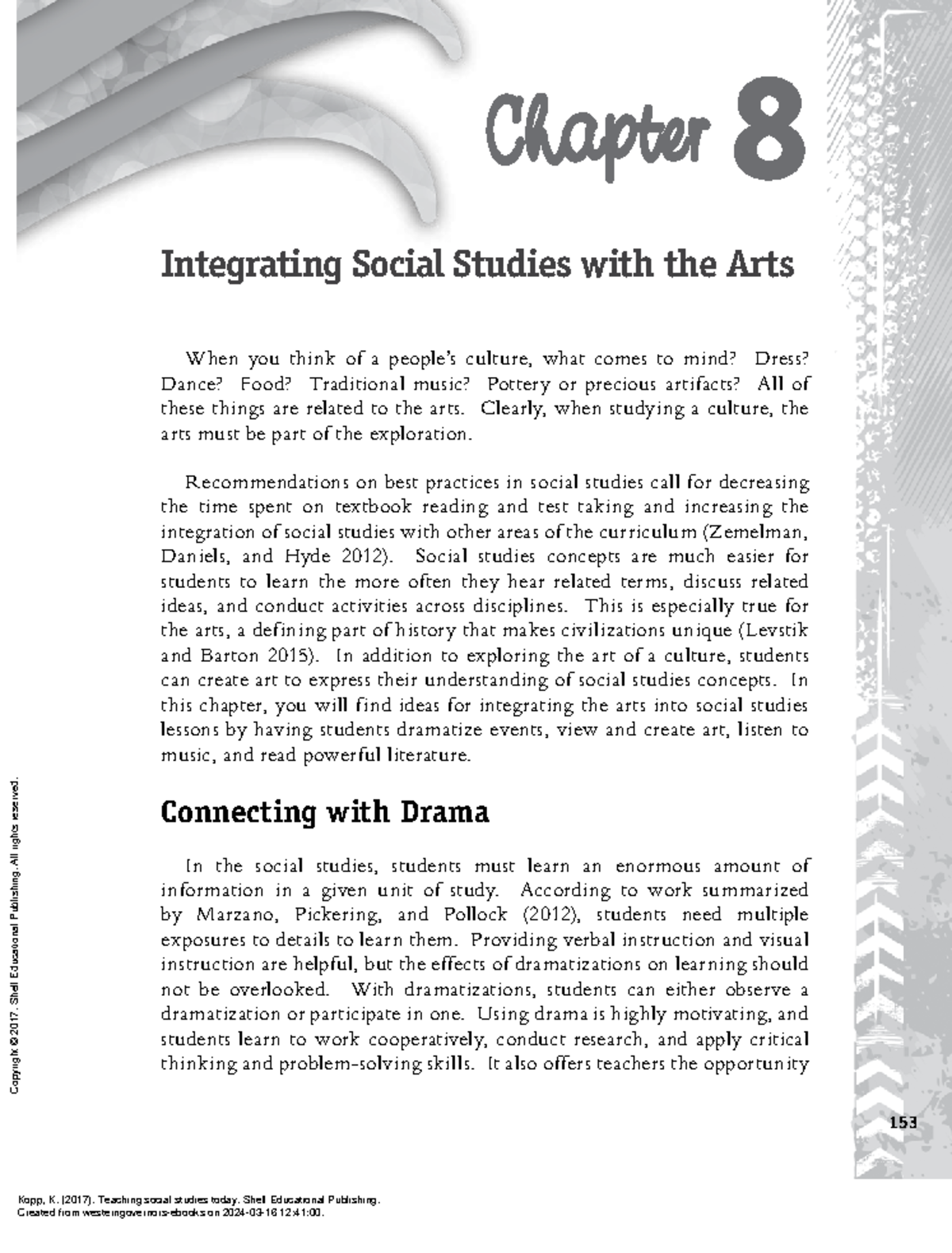 Teaching Social Studies Today - (Page 153 - Chapter 8 Integrating ...