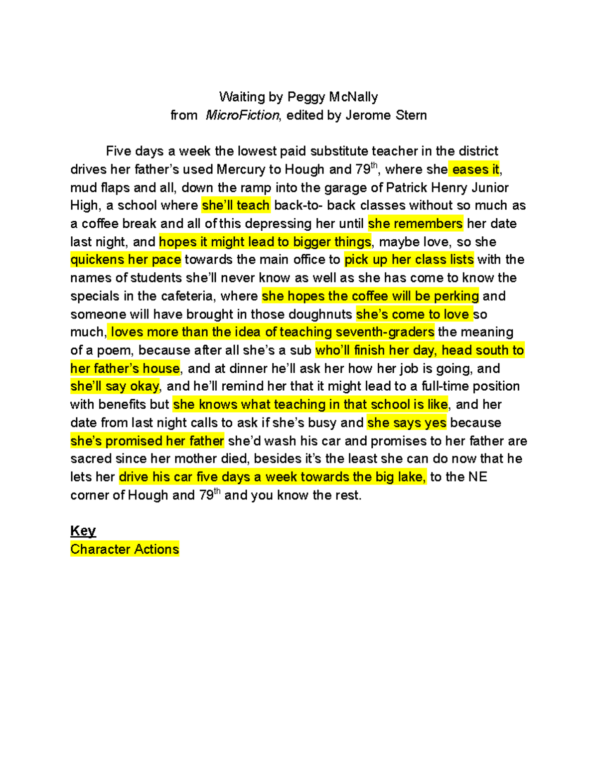 Waiting Color Marked - Analysis - Waiting by Peggy McNally from ...