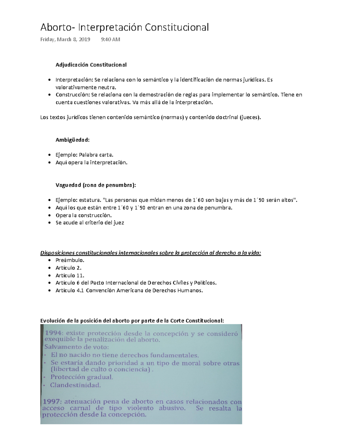 Aborto - Interpretación Constitucional - Warning: TT: undefined function: 32 - Studocu