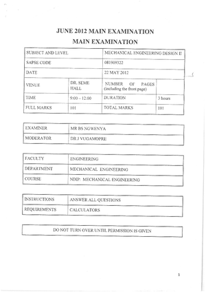 N6 Mechanical Drawing and Design August 2021 - NATIONAL CERTIFICATE ...
