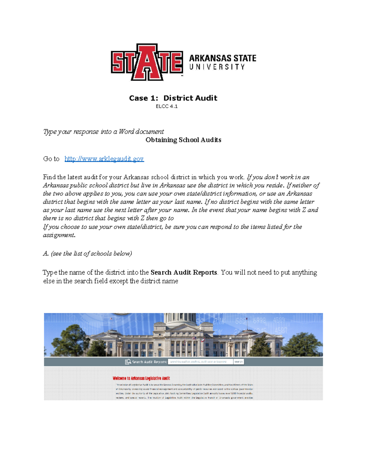 Case 1 - District Audit (updated 2023) - Case 1: District Audit ELCC 4 ...