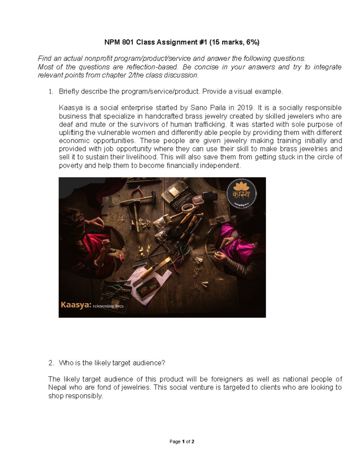 Class Assignment #1 - Most of the questions are reflection-based. Be concise in your answers and ...