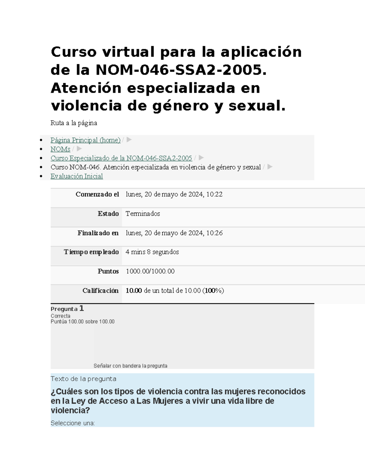 Curso virtual para la aplicación de la NOM-046-SSA2-2005. Atención especializada en violencia de ...