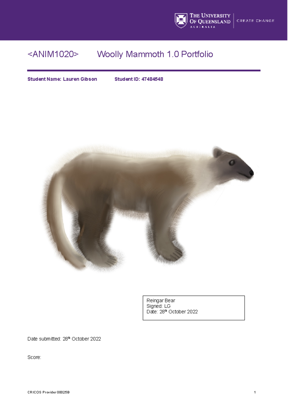 Woolly Mammoth Assignment - Woolly Mammoth 1 Portfolio Student Name ...
