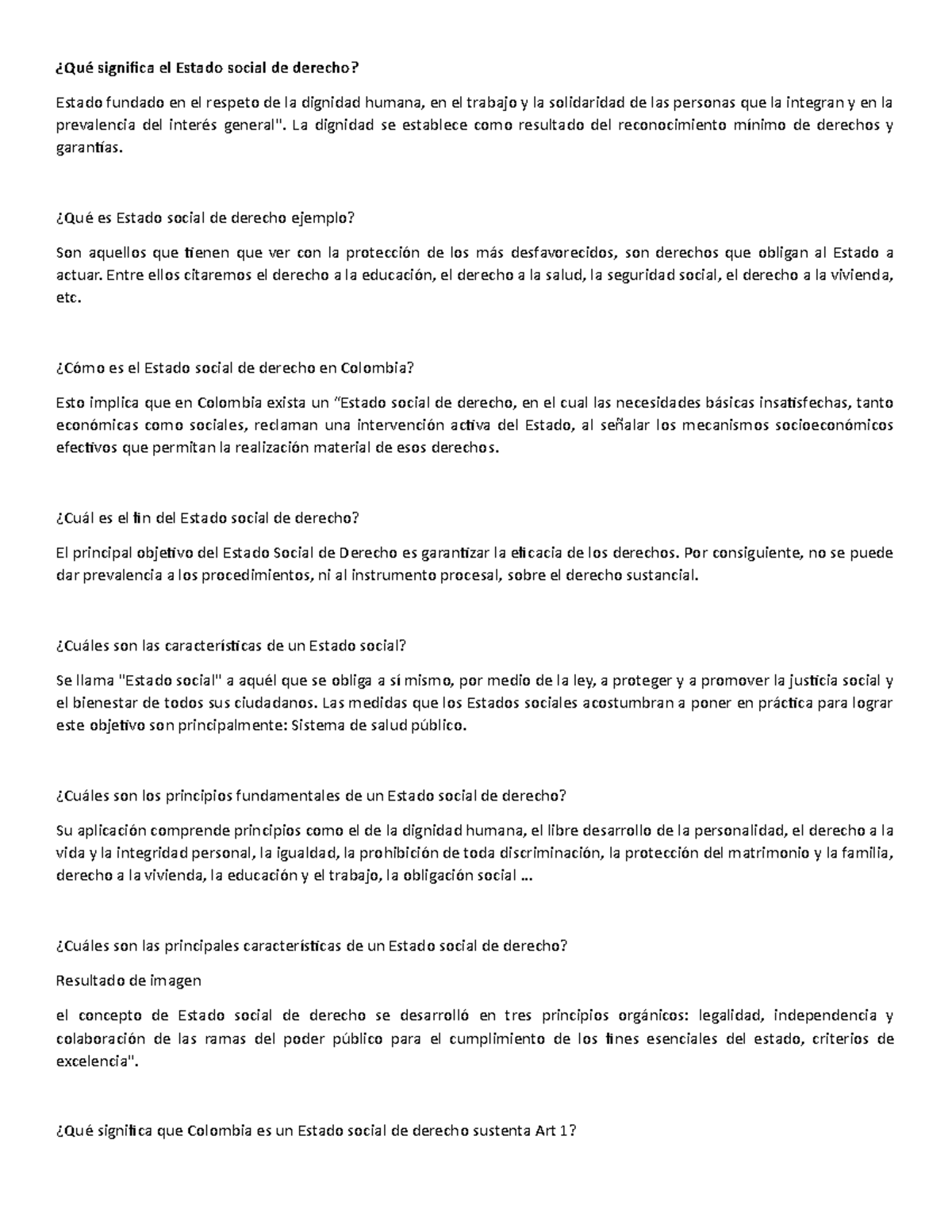 Estado Social de derecho - La dignidad se establece como resultado del ...