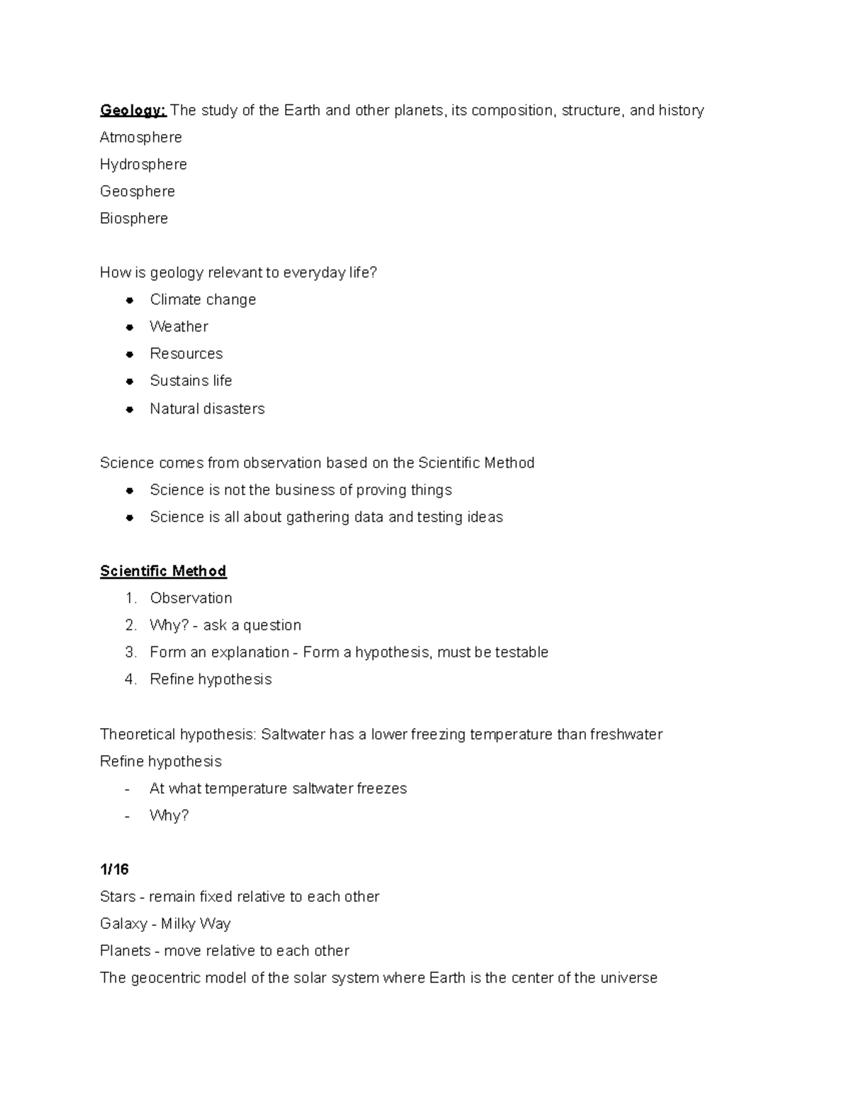 Earth Science Chapter 1 - Geology: The study of the Earth and other ...