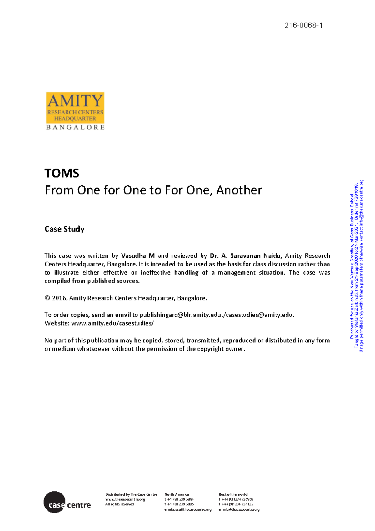 One-to-one model (TOMS) - Educational material supplied by The Case ...