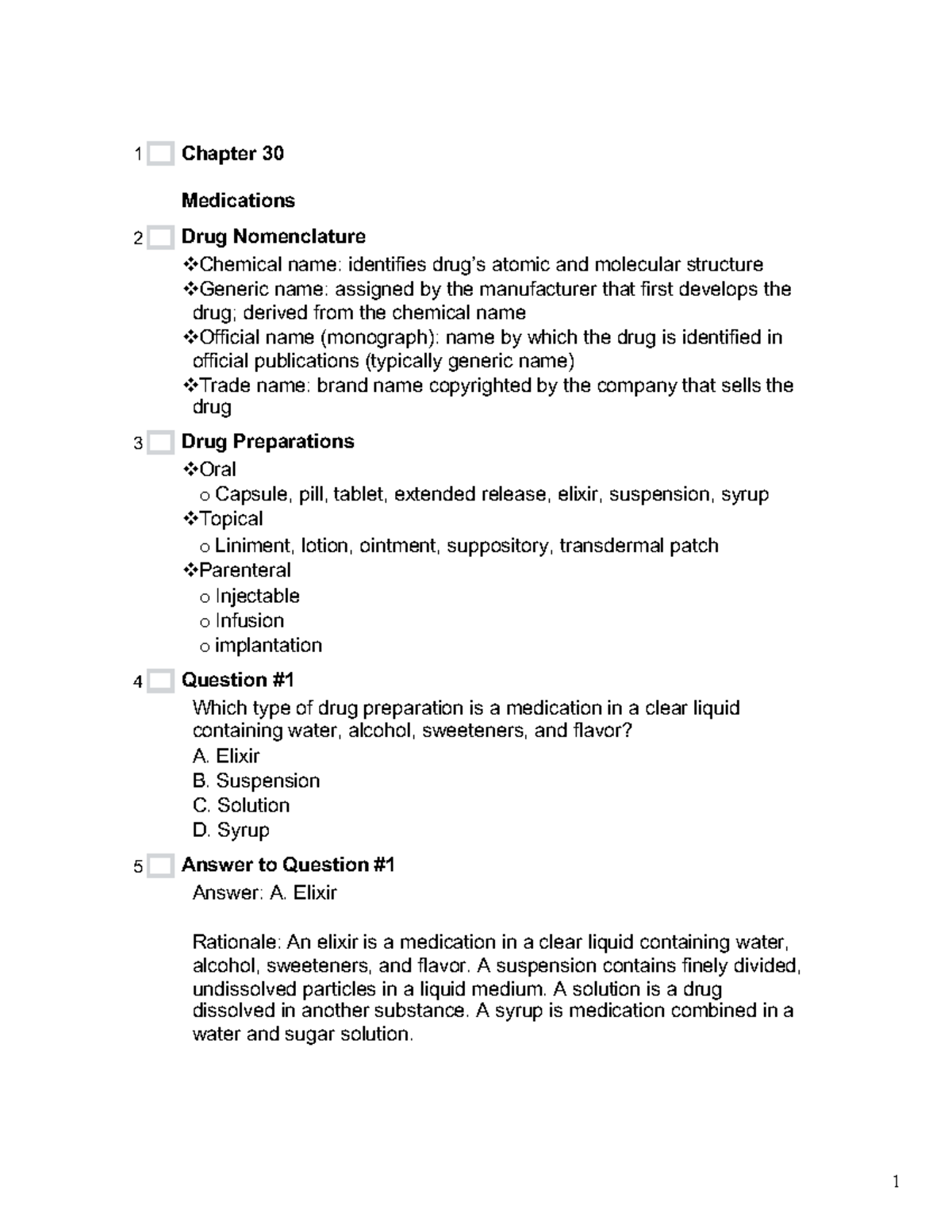 Ch 30 Meds Outline - ... - 1 Chapter 30 Medications Drug Nomenclature ...