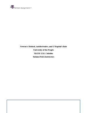 Learning Guide Unit 6 -MATH 1211 - MATH 1211-01 Calculus - AY2023-T Dashboard My courses MATH ...