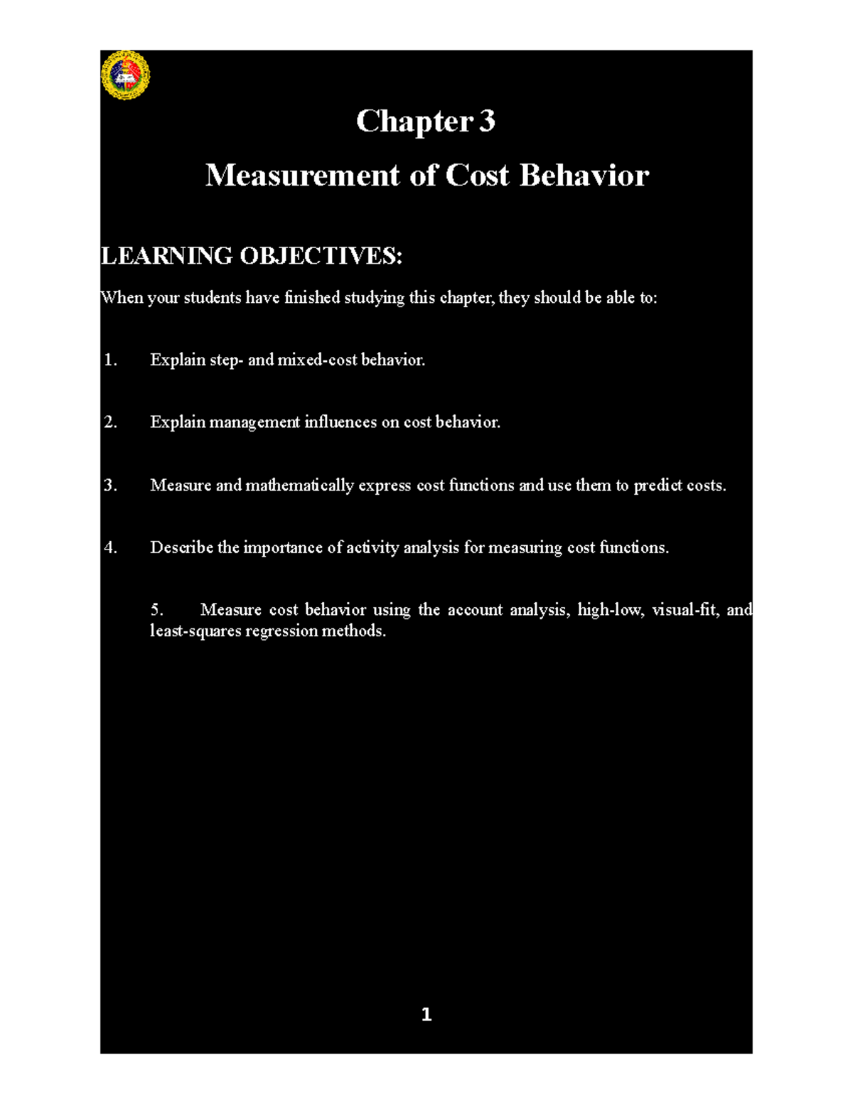 CH3 - Management Accounting Chapter 3 - Managerial Accounting - Studocu