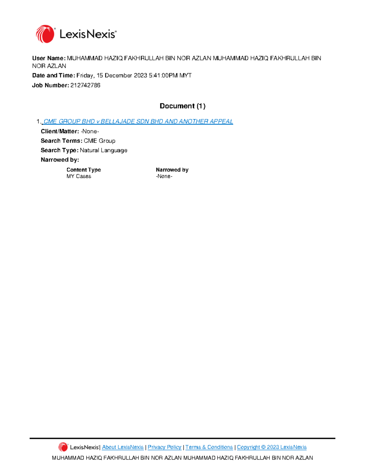 CME Group BHD v Bellajade SDN BHD AND Another - | About LexisNexis ...