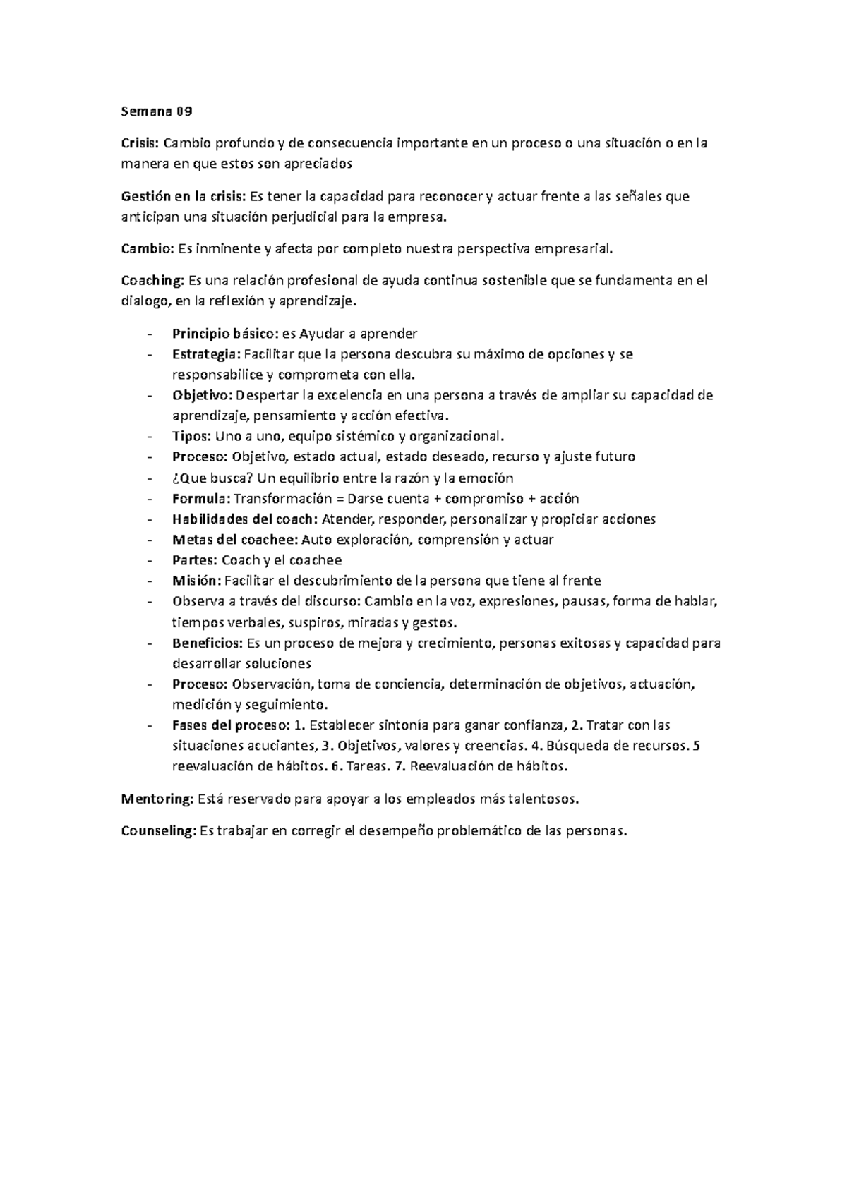 GTH semana 9 - 12 - Gestion de talento humano - Crisis: Cambio profundo ...