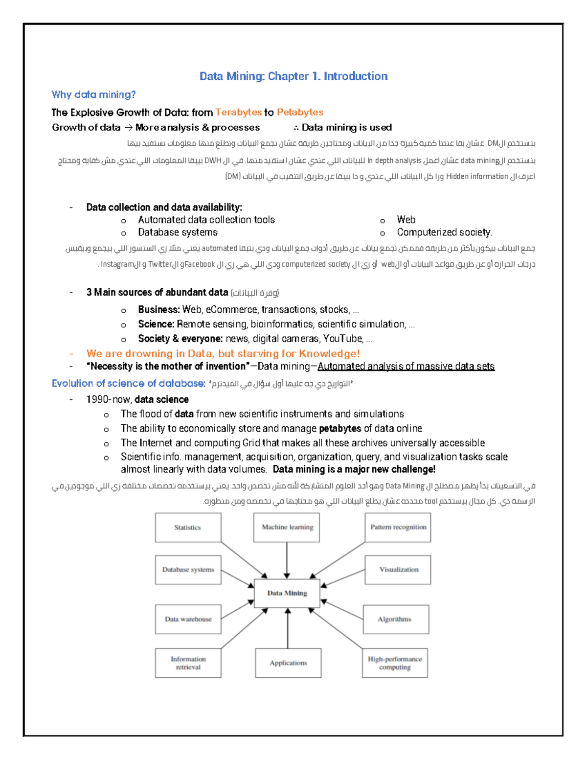 DM CH01 - data mining - Data Mining: Chapter 1. Introduction Terabytes ...