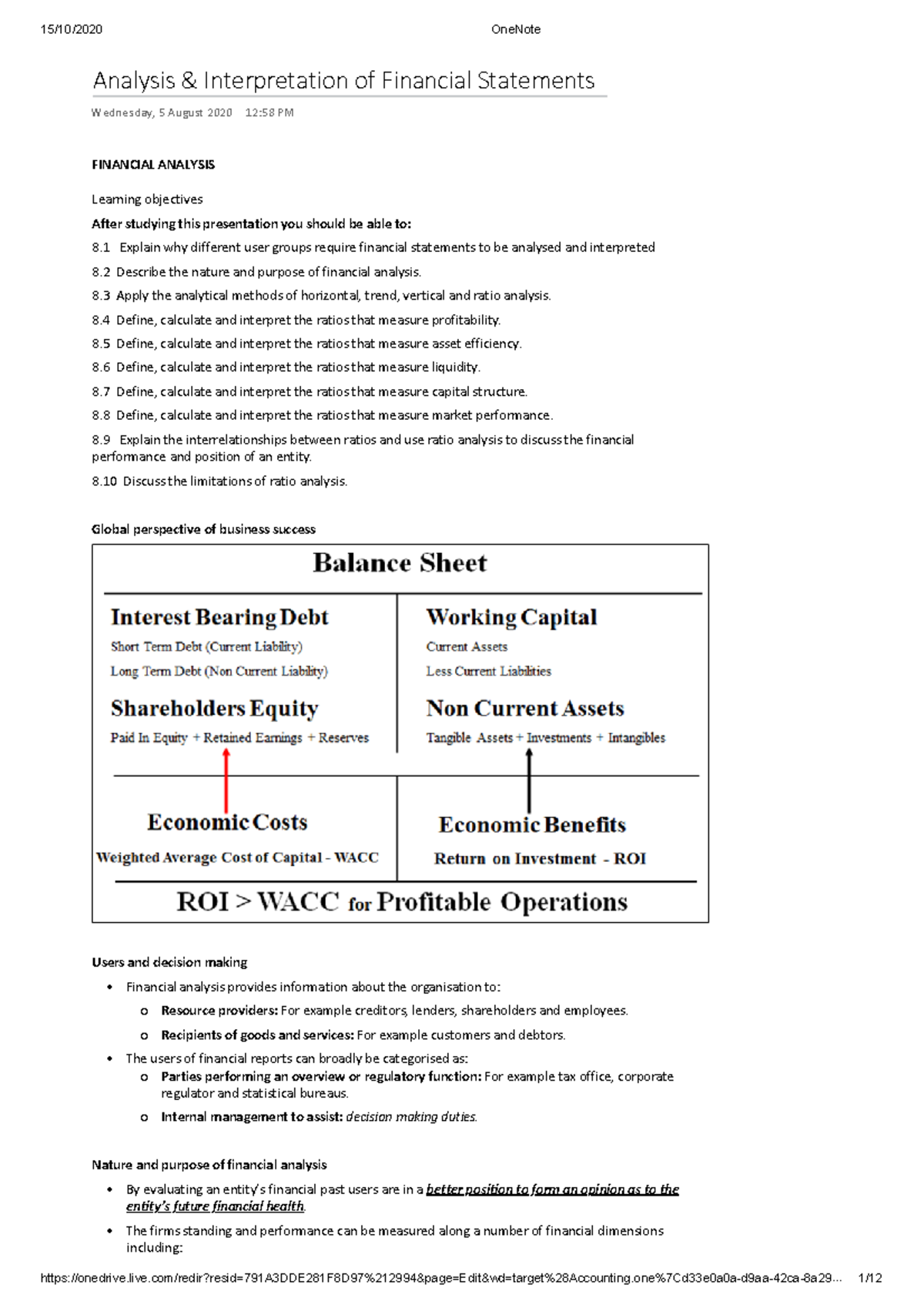 Financial Analysis Notes - AŶalysis & IŶterpretatioŶ of FiŶaŶĐial ...