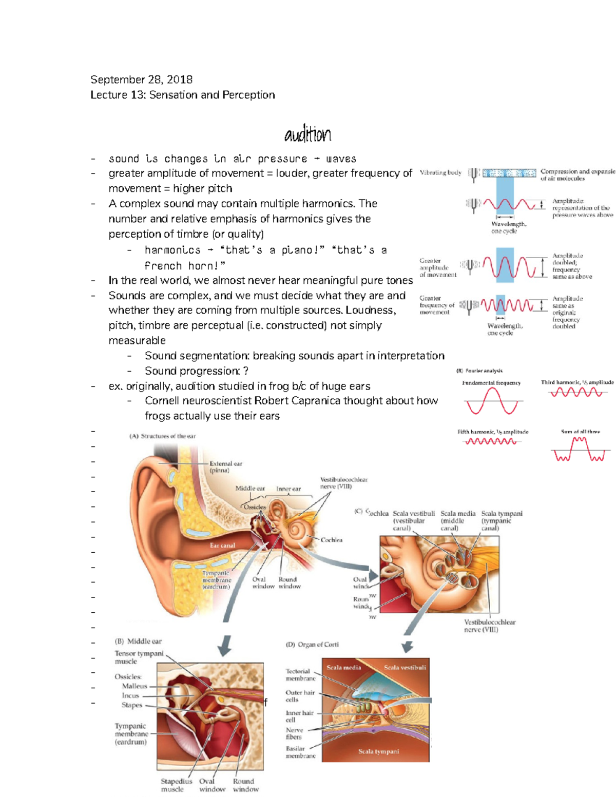 3. Audition - Lecture notes 17 - September 28, 2018 Lecture 13 ...
