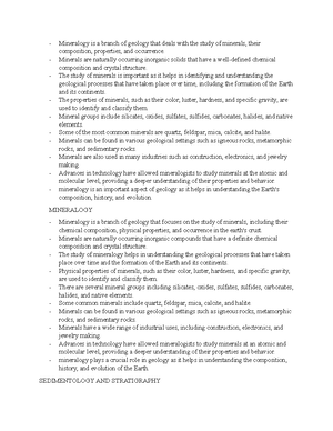 Geology Notes 2 - Formation and change of properties of rocks and ...