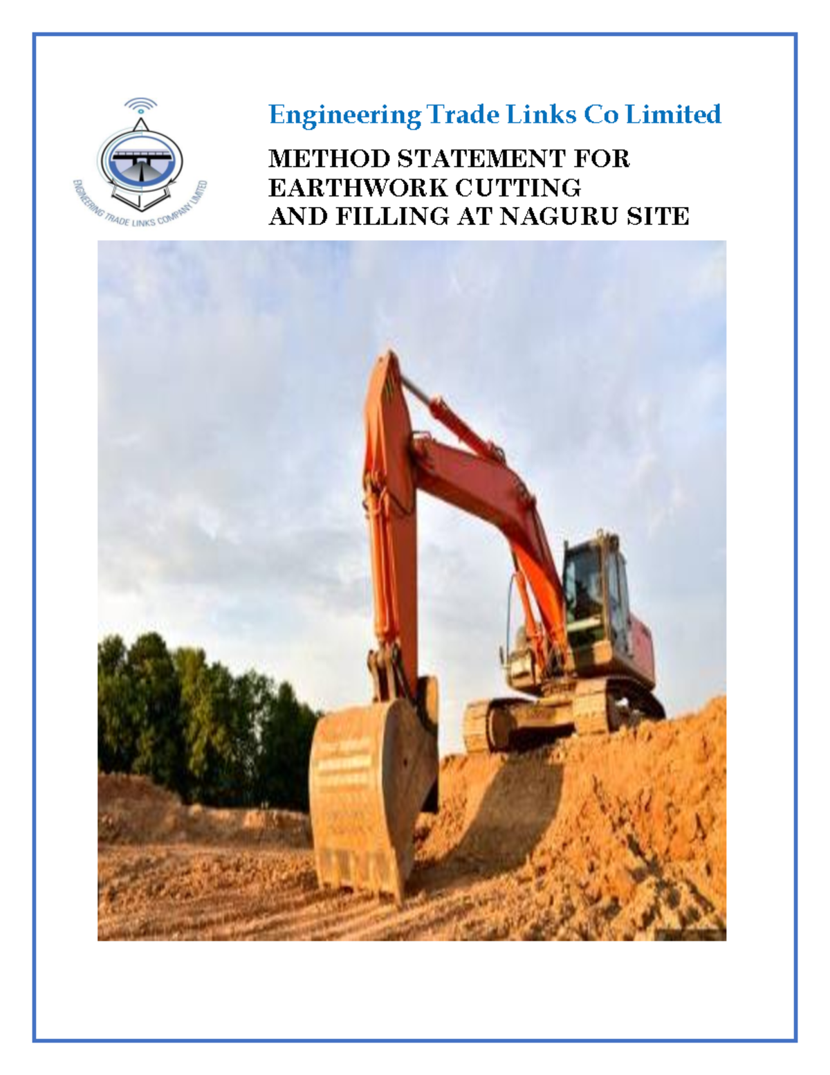 Method Statement FOR Earthwork - Engineering Trade Links Co Limited METHOD STATEMENT FOR ...