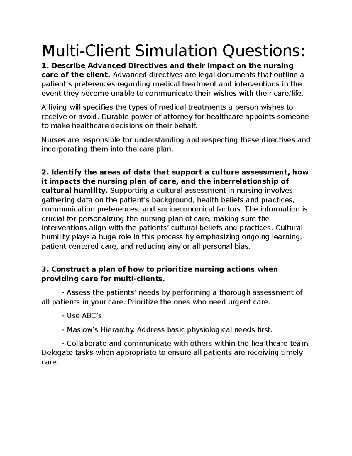 LAST SIM EVER nov/dec sim - Multi-Client Simulation Questions: Describe ...