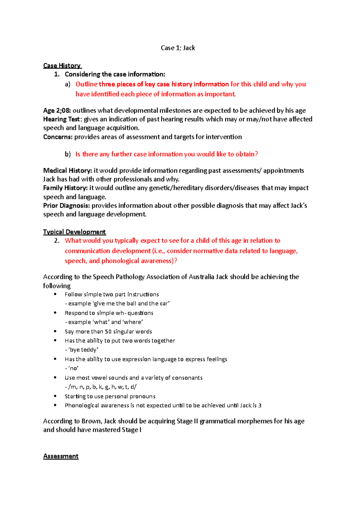Case 1 Jack Script - Viva - Case 1; Jack Case History 1. Considering ...