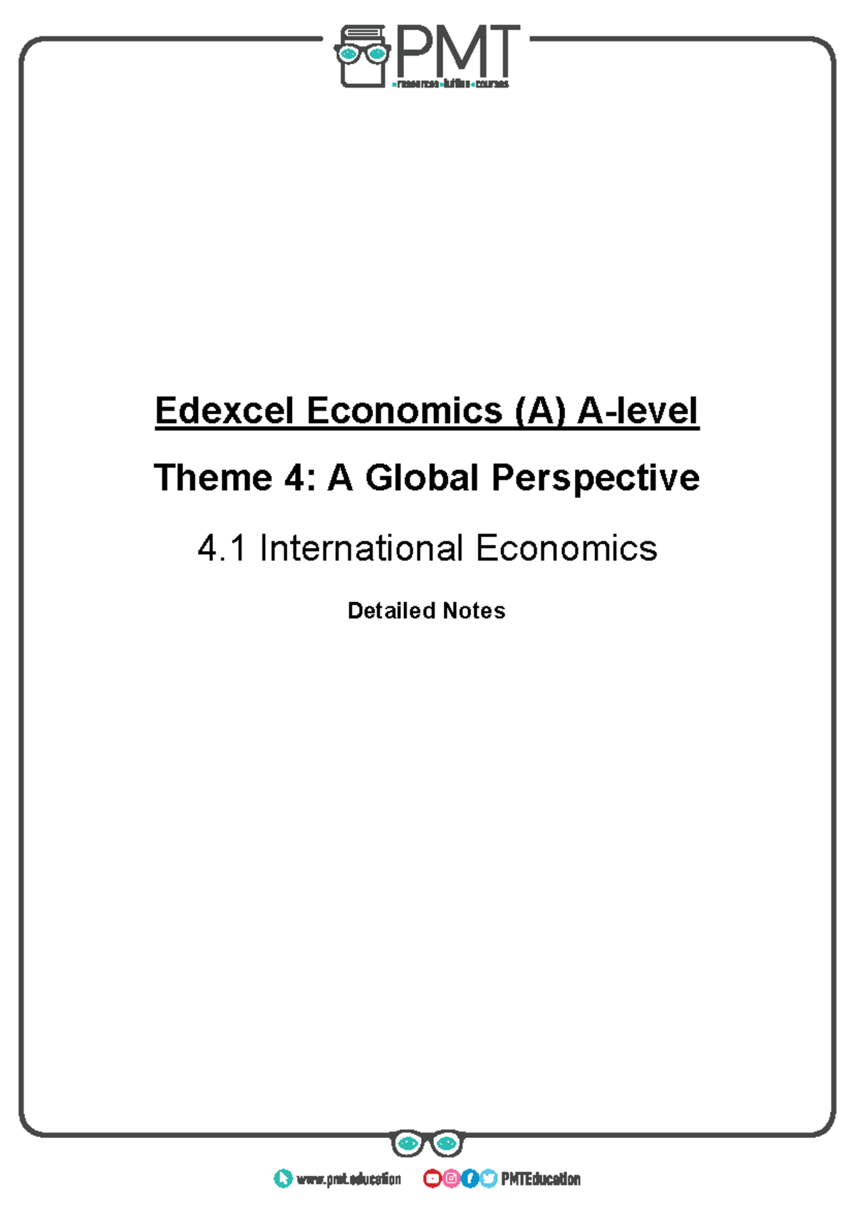4.1. International Economics-2 - Edexcel Economics (A) A-level Theme 4 ...