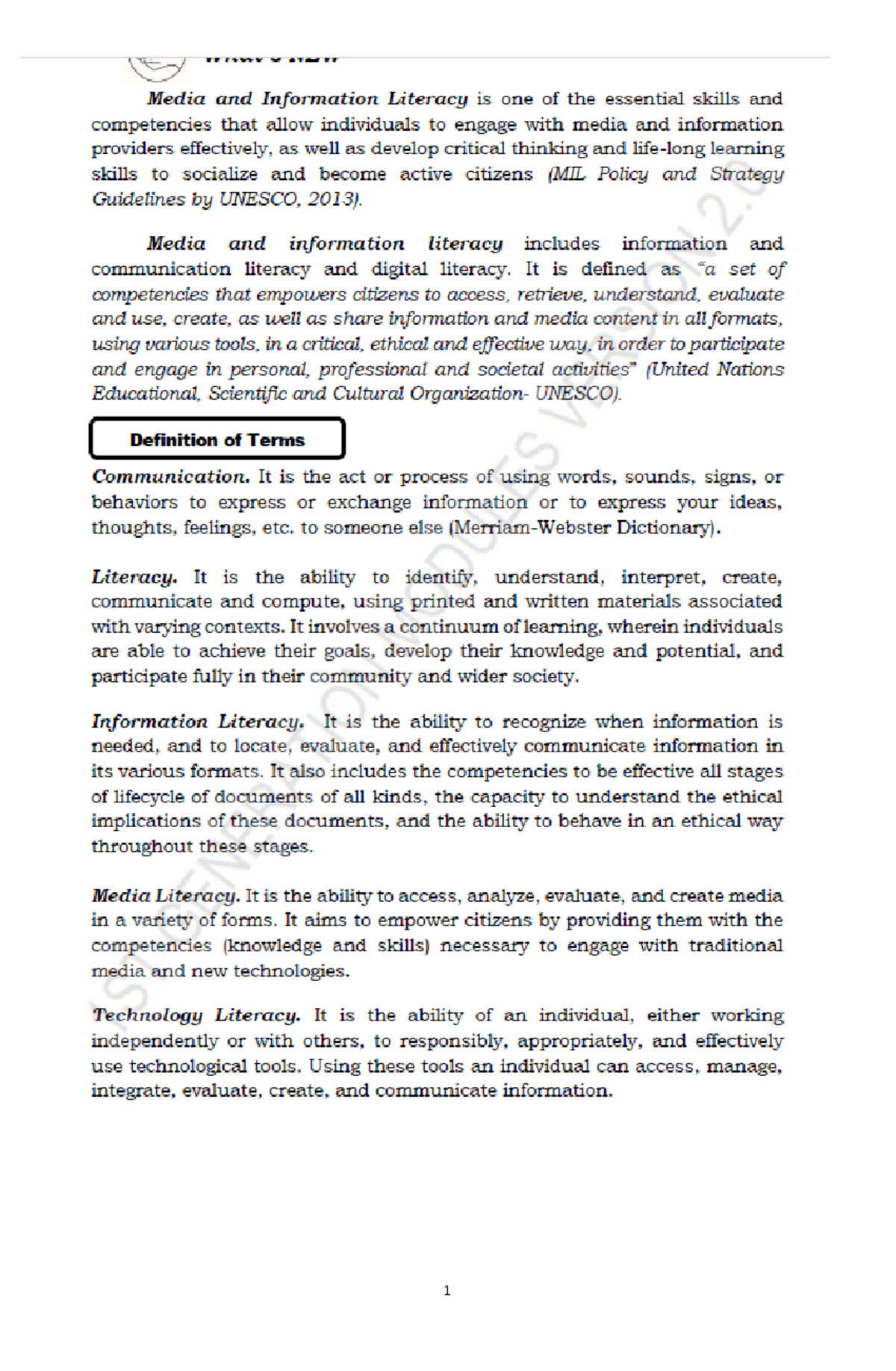 MIL-Lesson-1 - FOR GRADE 12 STEM STUDENTS - Bachelor of science and ...