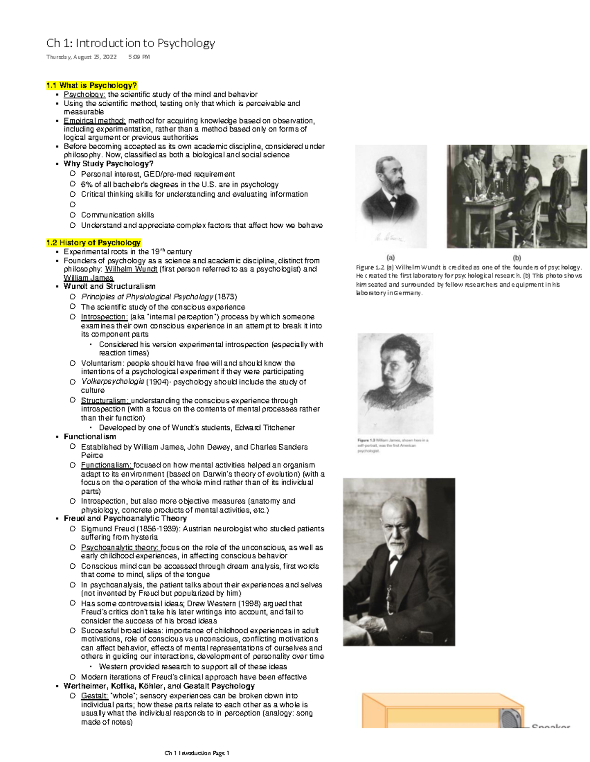 Ch 1 Introduction to Psychology - 1 What is Psychology? - Psychology ...