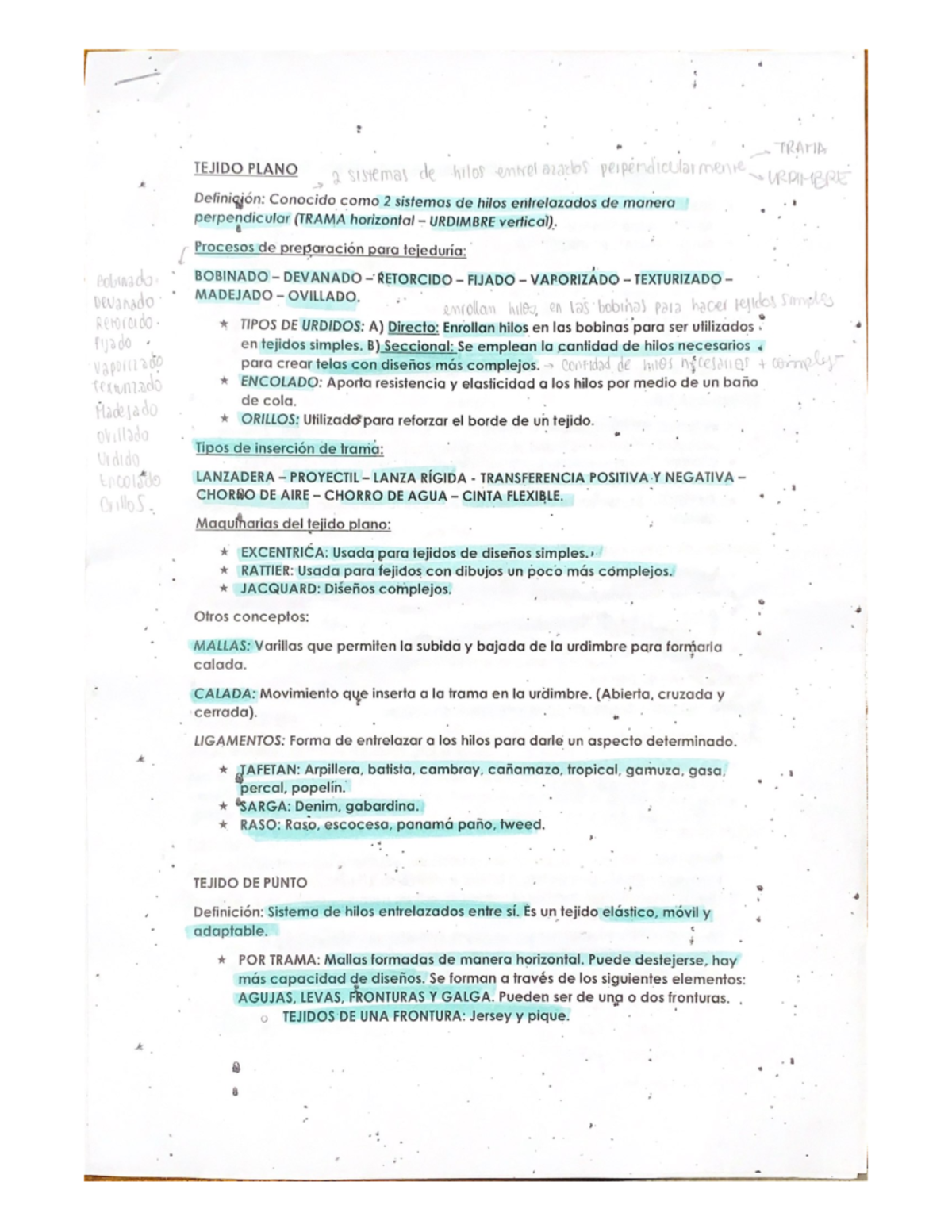Resumen del resumen TPIN2 - TRAMA TEJIDO PLANO 2 sistemas de hilos ...