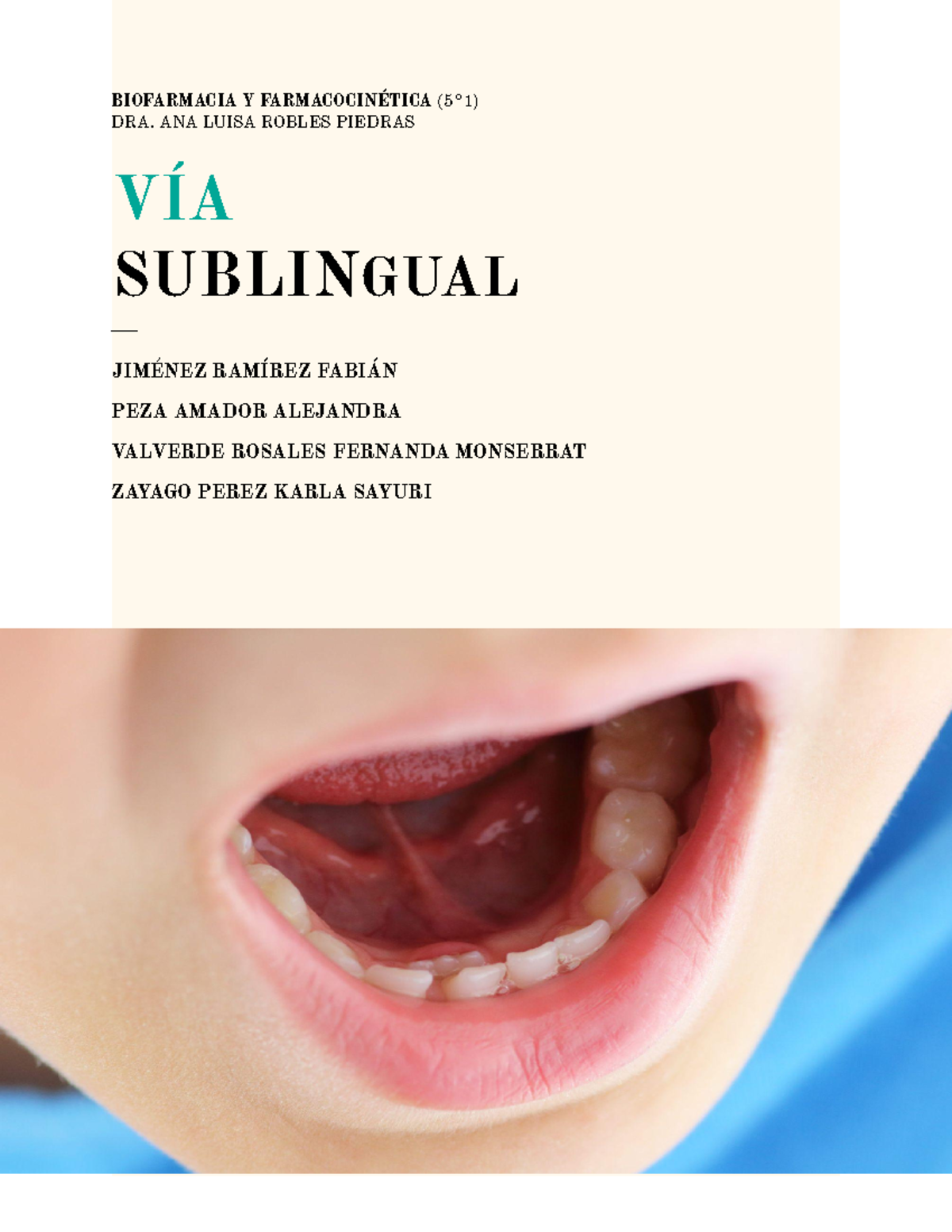 Vía sublingual - Vías de adminisatración - ####### BIOFARMACIA Y ...