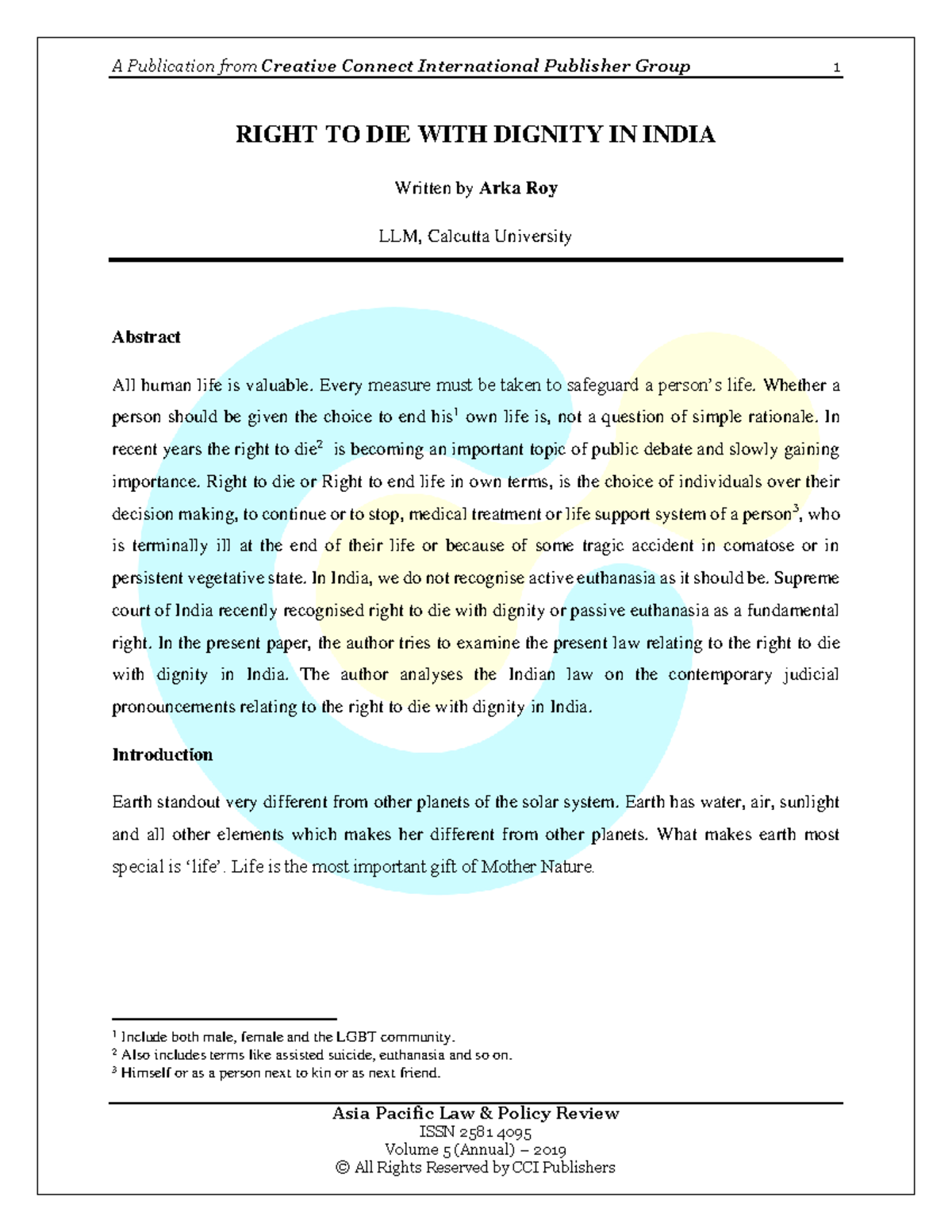 Doctrinal research paper right to die - Asia Pacific Law & Policy ...