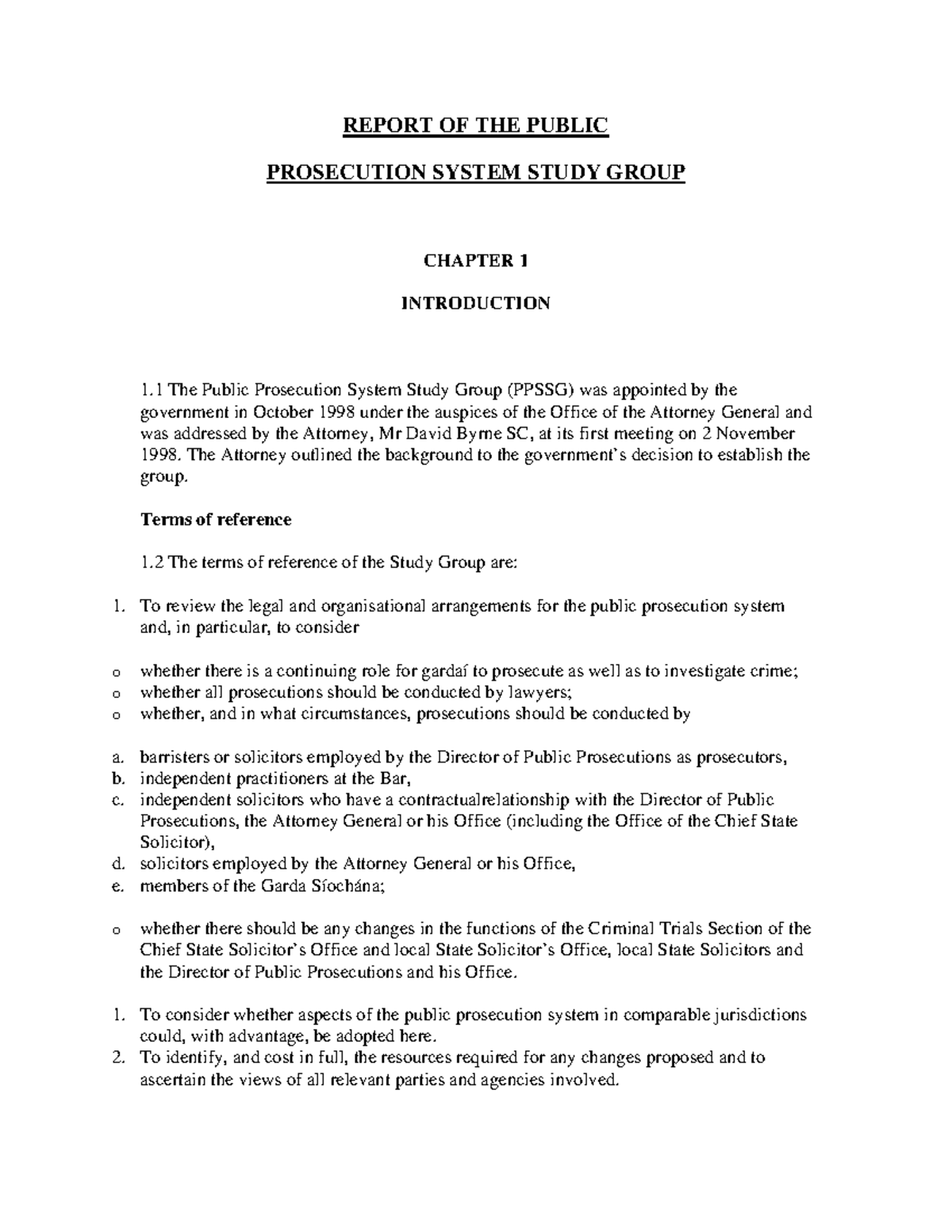 Report of the Public Prosecution System Study Group - REPORT OF THE PUBLIC PROSECUTION SYSTEM ...