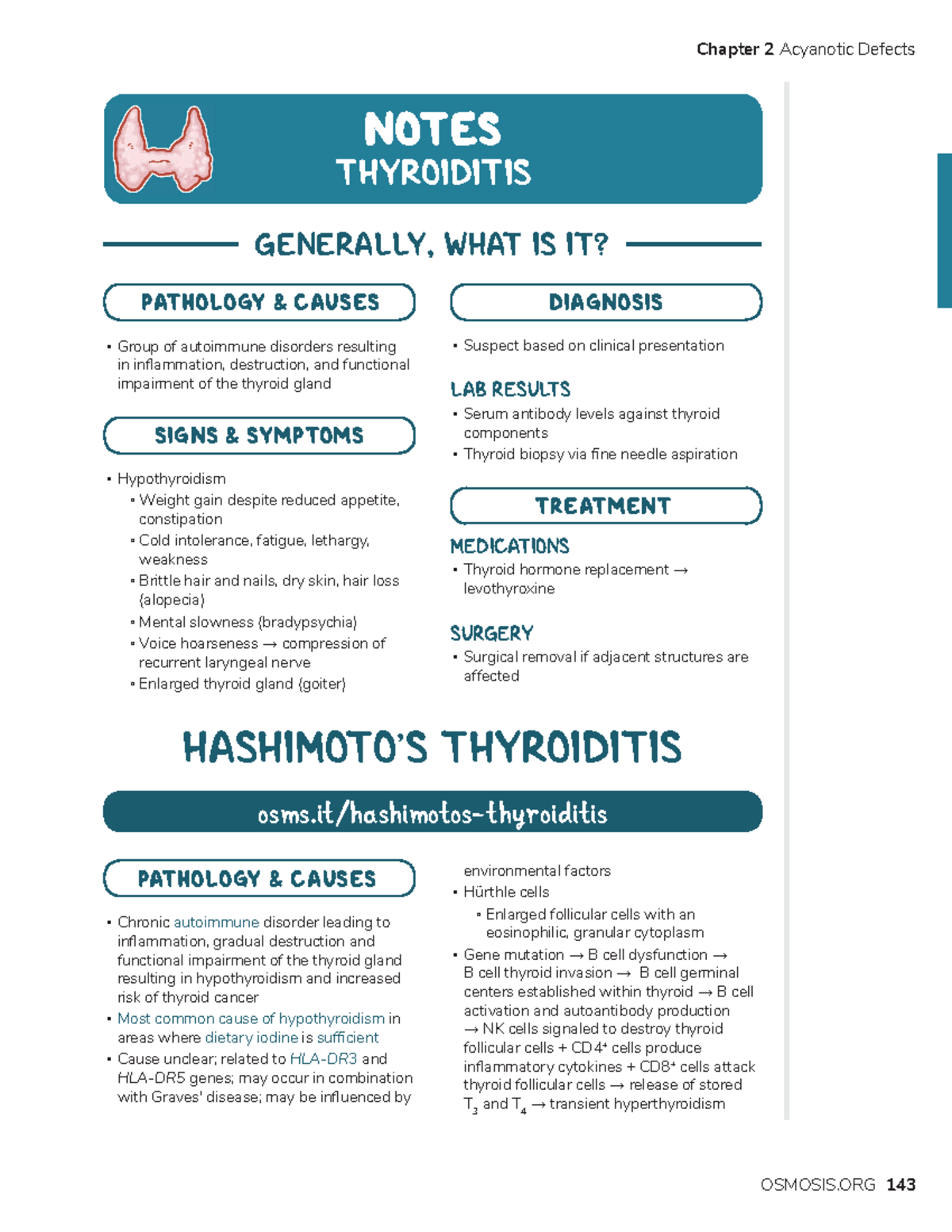 Thyroiditis - endocrine course - ####### Chapter 2 Acyanotic Defects ...