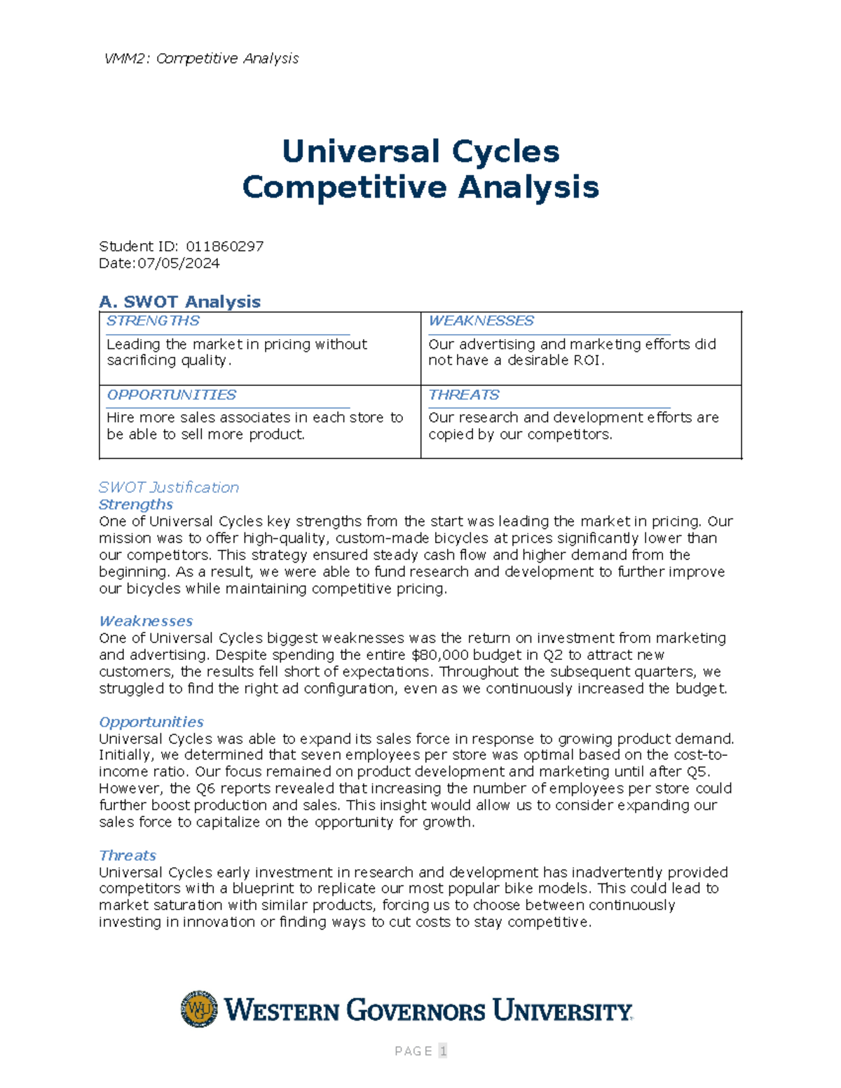 D361 Task 2 Attempt 1 Business Simulation - VMM2: Competitive Analysis ...