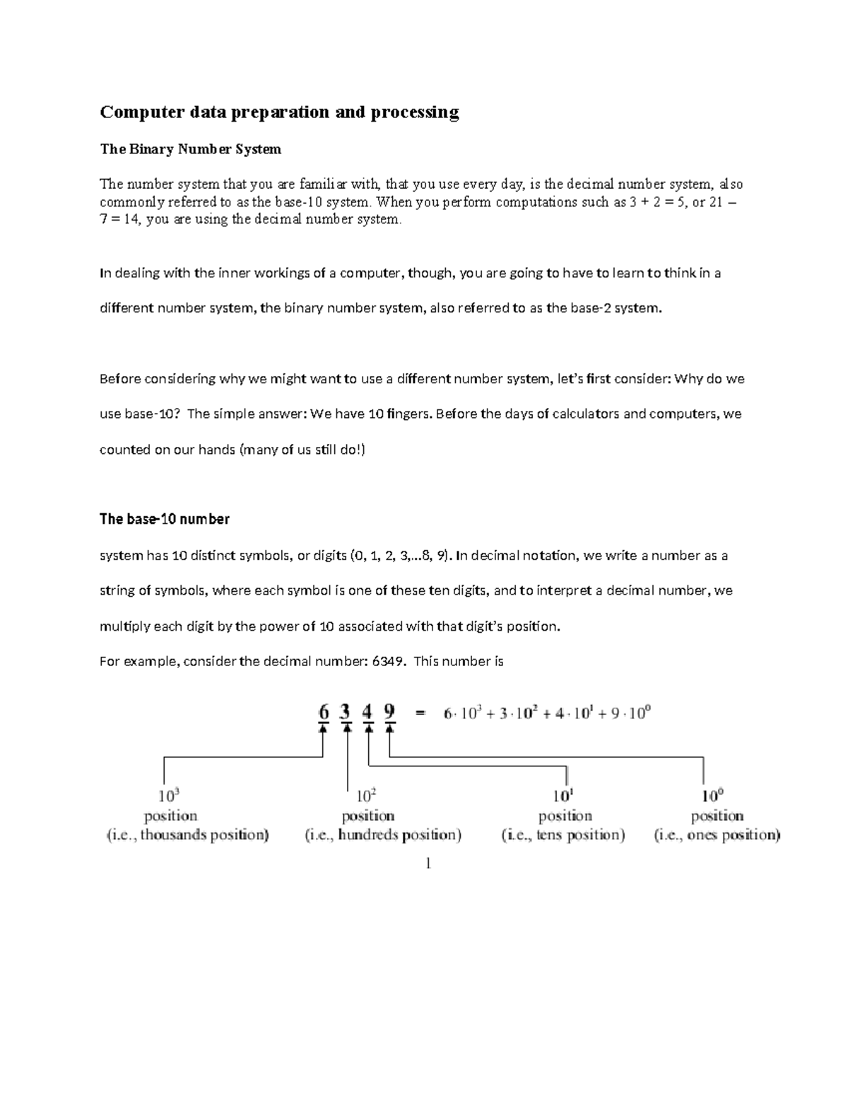 Lesson 7 Computer data presentation - Computer data preparation and ...