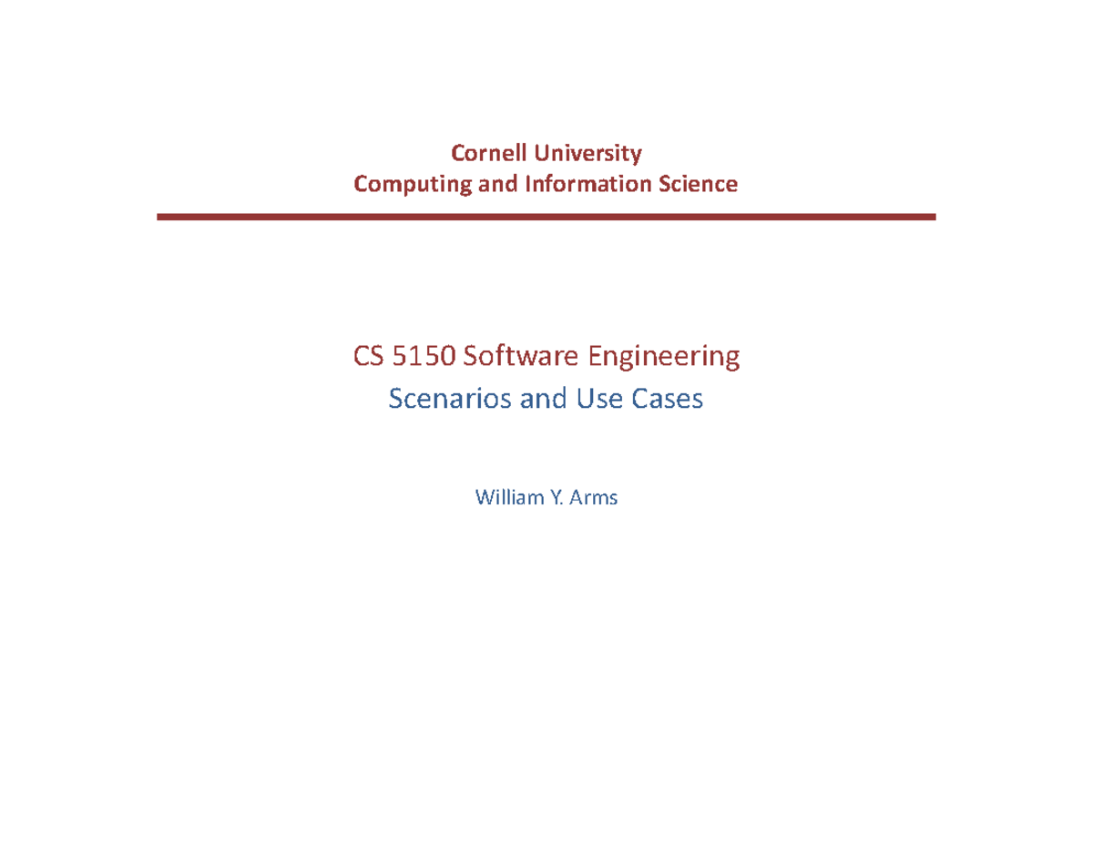 Use case scenarious - Cornellठ⃚University ...