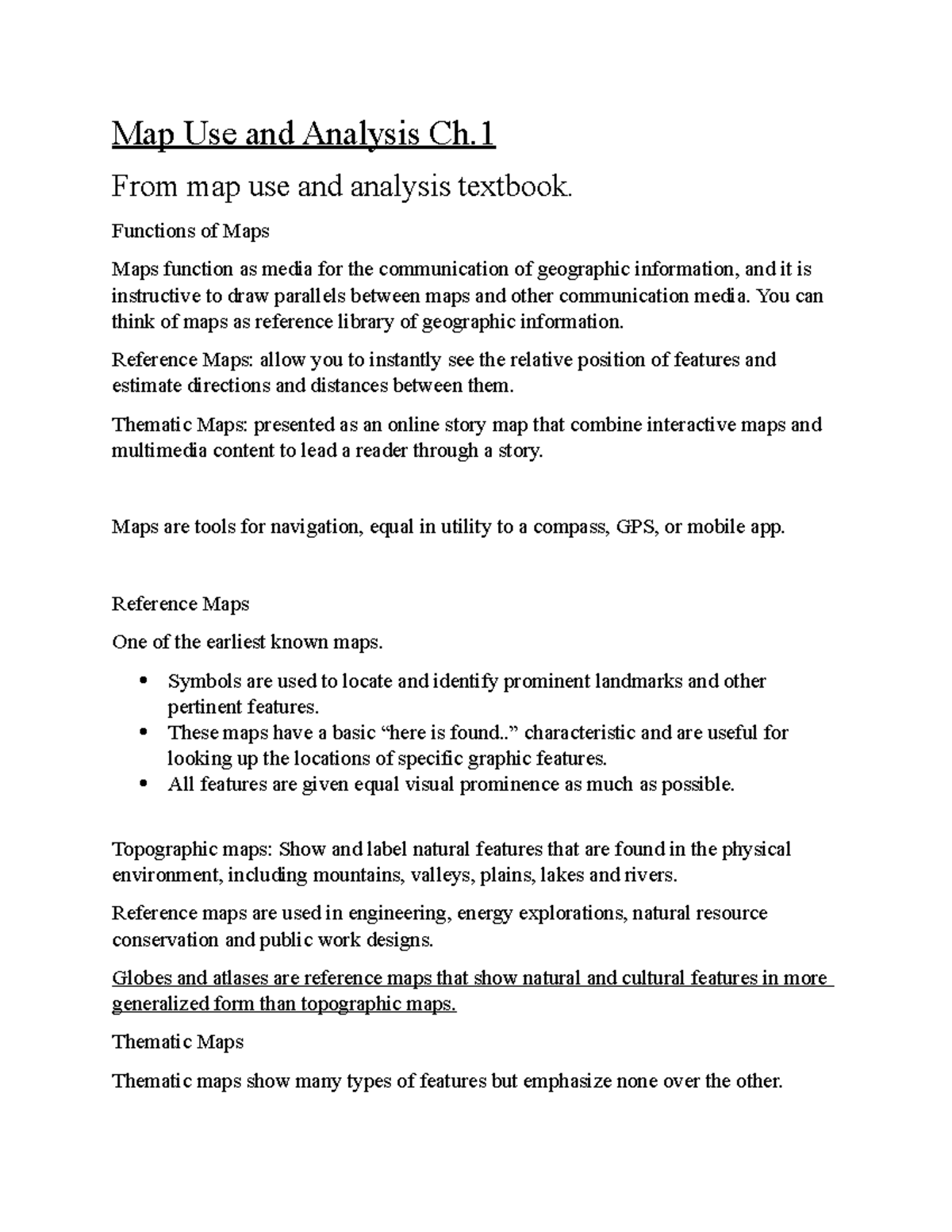Map Use Textbook Chapter 1 - Map Use and Analysis Ch. From map use and ...