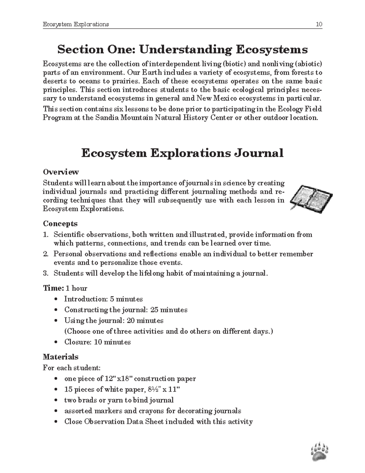 1. Ecosystems Explorations Journal - Section One: Understanding ...